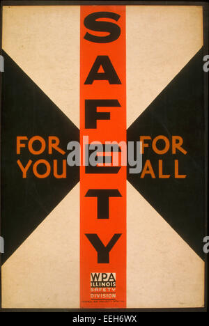 Poster for WPA Illinois Safety Division promoting safety and use of ...