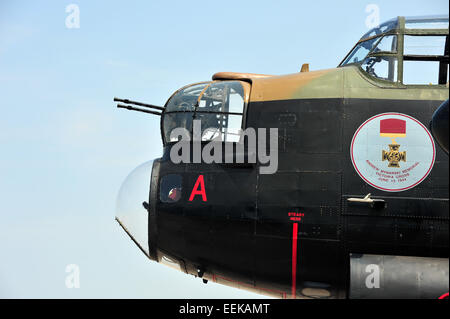 Second world war Lancaster nose gun turret with two 0.303 Browning ...