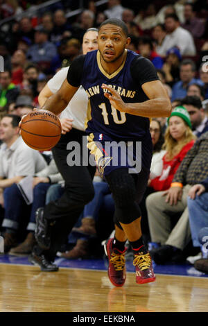 Philadelphia 76ers guard Eric Gordon, second from left, is defended by ...