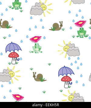 Cartoon style graphic illustration seamless pattern with trendy brown ...