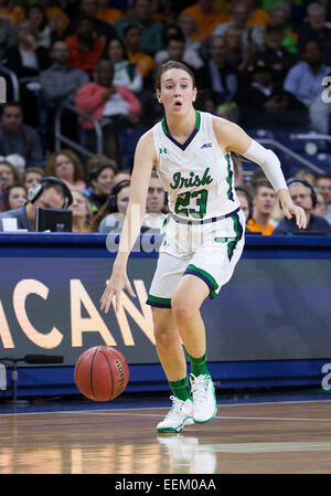 Notre Dame guard Michaela Mabrey drives up court in an NCAA basketball ...