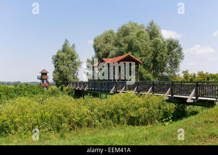 bridge of Andau over Einser canal at the border between Austria and ...