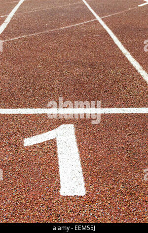 The winning lane number one on an outdoor stadium Stock Photo - Alamy