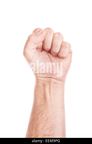 Fight trade union concept. A man holding a fist. Photo for your design ...