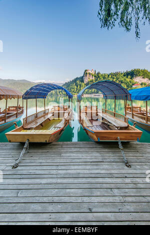 Slovenia, Bled, Lake Bled, Plenta Boats (Large format sizes available ...