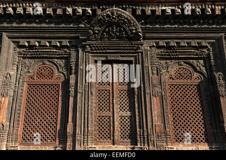 Detail of the 55 Window Palace, Durbar Square, Bhaktapur, Nepal Stock ...