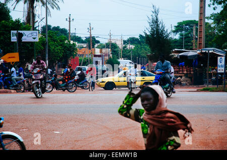 West africa Mali Road Bamako Mopti old 504 peugot cars being repaired ...