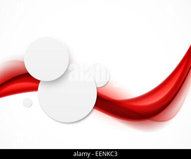 Abstract red and grey wavy corporate flyer design. Vector background ...