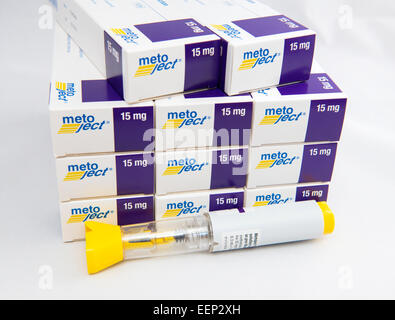 Boxes of pre-filled methotrexate auto injectors Stock Photo - Alamy
