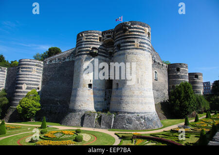 France, Loire Valley, Angers Castle, Illustration of the Castle Layout ...