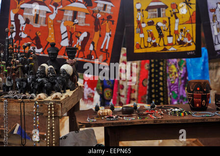 Swazi craft market selling craft, souvenirs and gifts, Swaziland Stock ...