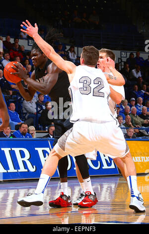 San Diego State forward Angelo Chol (3) post up on Brigham Young ...