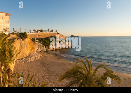 Benidorm landmark viewpoint above a small sandy beach Stock Photo - Alamy