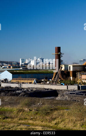Steel Works, Rover Way, Cardiff, South Wales, UK Stock Photo - Alamy