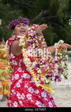 French Polynesia, Austral Islands, Raivavae, portrait of female ...