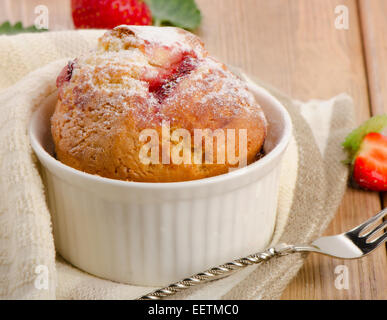 Fresh homemade cake and muffin on Sackcloth woven texture background ...
