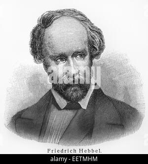 Portrait of Christian Friedrich Hebbel - a German poet and dramatist ...