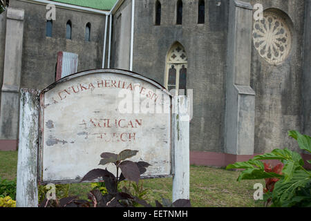 Fiji, Island of Ovalua, port town of Levuka. First Colonial settlement ...