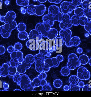 Blue organic cells under microscope Stock Photo - Alamy