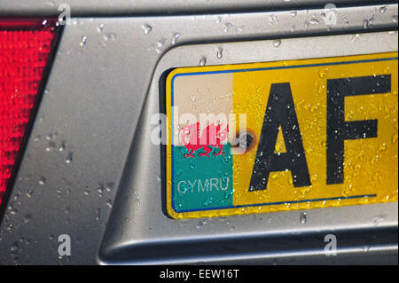 A Welsh dragon on a Welsh number plate Stock Photo - Alamy