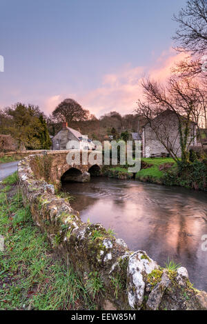 An old granite stone cottage near trelissick in Cornwall, UK Stock ...