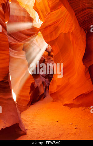 Sunbeam in Lower Antelope Canyon, Arizona, United States Stock Photo ...