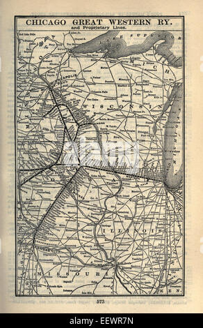 Old map of Great Western Railway routes Stock Photo - Alamy