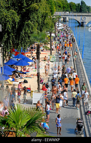 Paris, France. Paris Plage / Paris Beach. beaches set up each summer in ...