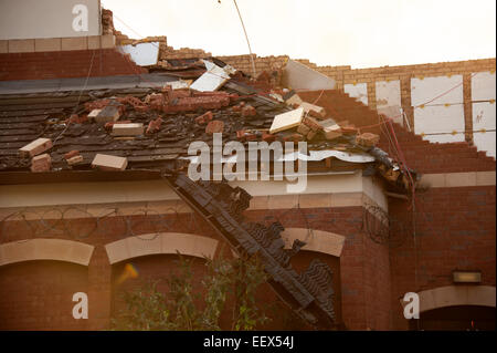 Partial Building collapse fire spalling heat damage Stock Photo - Alamy