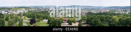 Germany, Stuttgart killesberg city aerial panorama view above houses ...