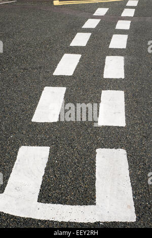 white road markings on asphalt, details of road markings on the road ...