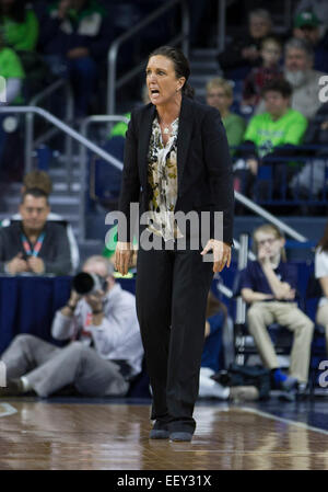 Georgia Tech head coach MaChelle Joseph looks up at the scoreboard as ...