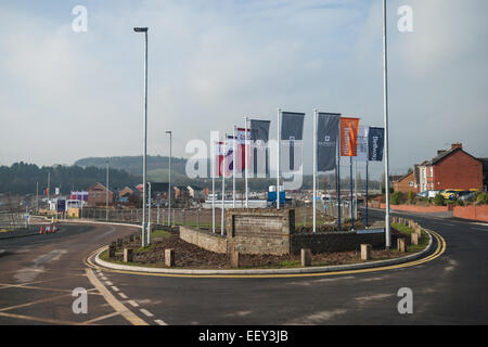 Construction underway on the Alcan site in Rogerstone, Newport Stock ...