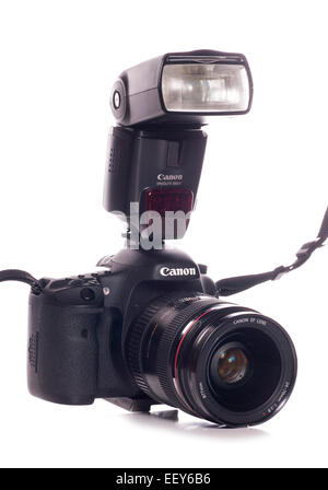 canon camera with flash studio cutout Stock Photo - Alamy