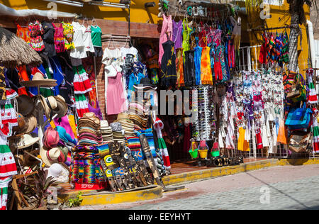 Souvenir Shops Selling Hats, Masks, Clothing, Paraphernalia. Playa del ...