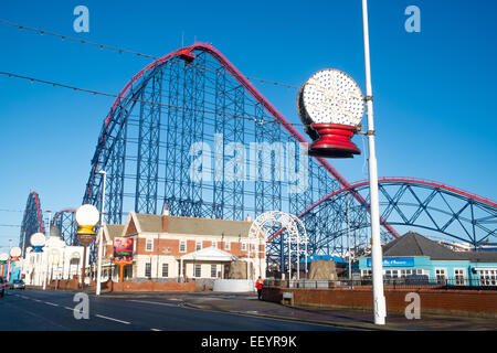 Blackpool and its famous roller coaster ride at the pleasure beach ...