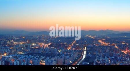Beijing sunset aerial view with urban buildings Stock Photo - Alamy