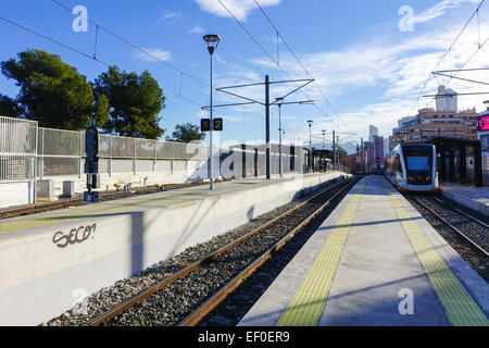 Benidorm, Costa Blance, Spain the train station, terminal, the line ...