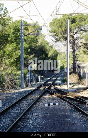 Spain Benidorm train station Alicante Metropolitan electric TRAM at the ...