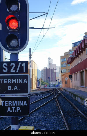 Benidorm, Costa Blance, Spain the train station, terminal, the line ...