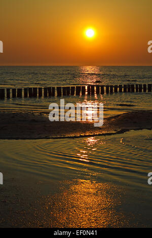 Sunset on Baltic Sea coast Stock Photo - Alamy