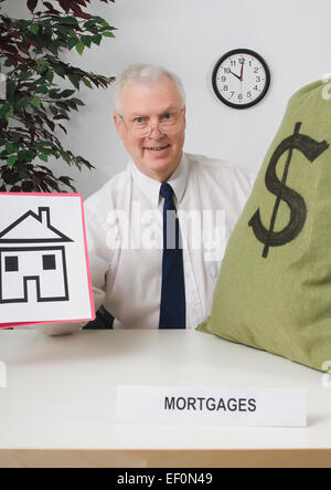 Bank employees sitting at the Desk Stock Photo - Alamy