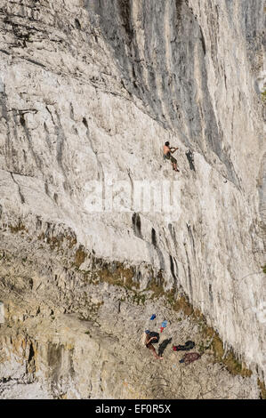 Malham Cove, Rock Climbers Stock Photo - Alamy