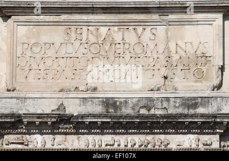 Ancient Roman statue with SPQR inscription Senatus Populus Que Romanum ...