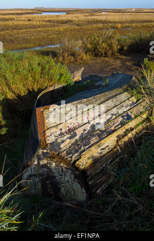 Old wreck boat Brancaster salt marsh Stock Photo - Alamy