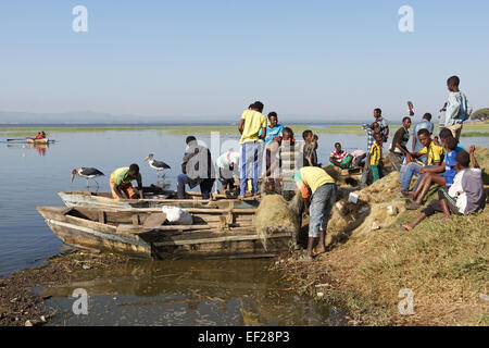 AWASSA, ETHIOPIA - NOVEMBER 16, 2014: People on the fish market of ...