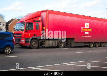 Huge Royal Mail Lorry truck juggernaut red Stock Photo - Alamy