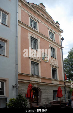 A historical building located at Agramgasse 1 in Hall in Tirol, Austria ...