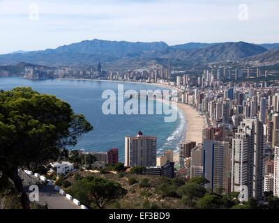 Benidorm as viewed from the Benidorm Cross Stock Photo - Alamy