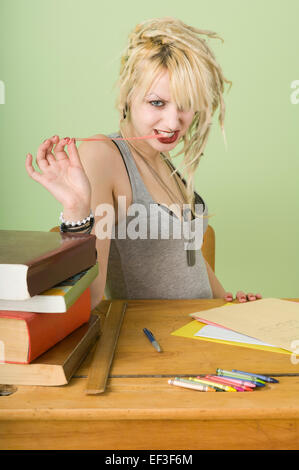 Teenage student chewing gum Stock Photo - Alamy